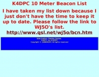 K4DPC 10 Meter Beacon List - The DXZone