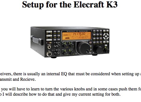 Elecraft K3 Audio setup - The DXZone