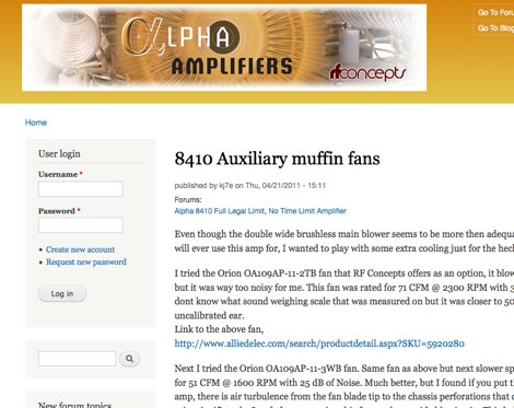 Alpha 8410 Auxiliary fans - The DXZone