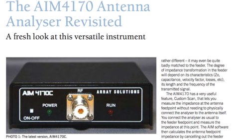 The AIM4170 Antenna Analyser Revisited - The DXZone