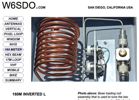 160m inverted L by W6SDO