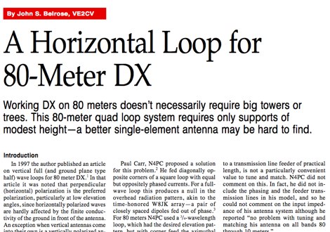 A Horizontal loop for 80 meter dx
