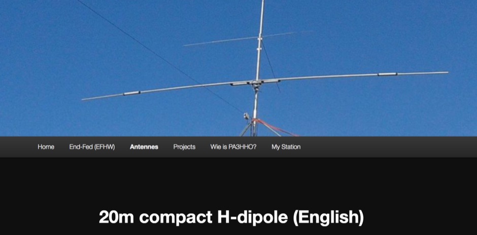 20 m dipole - Antennas: 20M: 20 meter Dipole Antennas